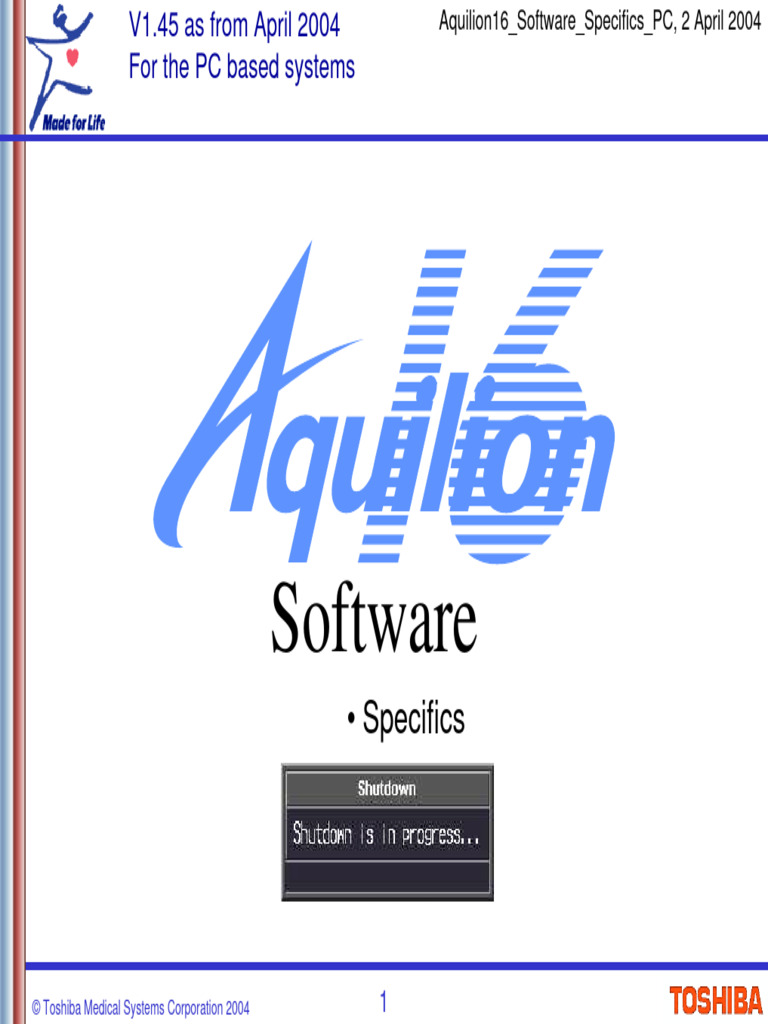 Aquilion16 Software Specifics PC | PDF | Floppy Disk | Operating System