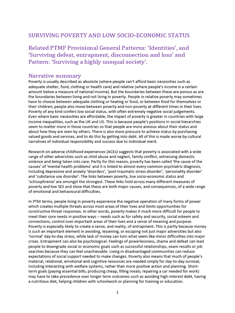 PTMF Pattern - Poverty | PDF | Poverty | Poverty & Homelessness