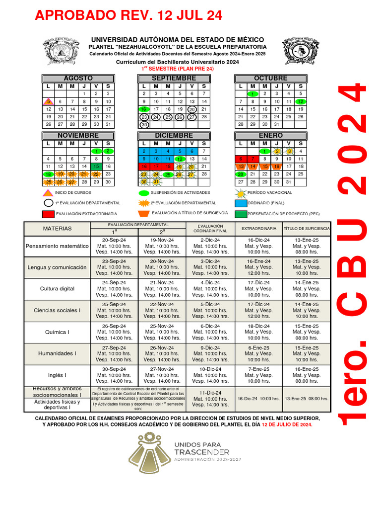 Calendario CBU 2024-2025 | PDF