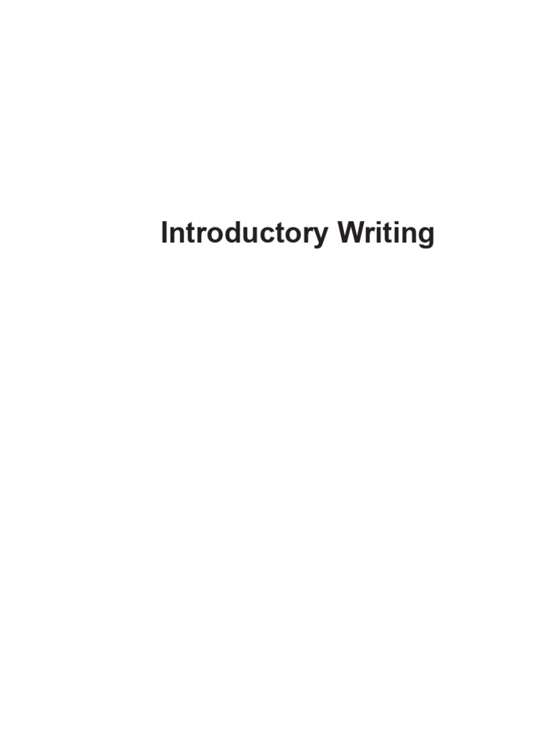Introductory Writting | PDF | English Standard Version | Editing