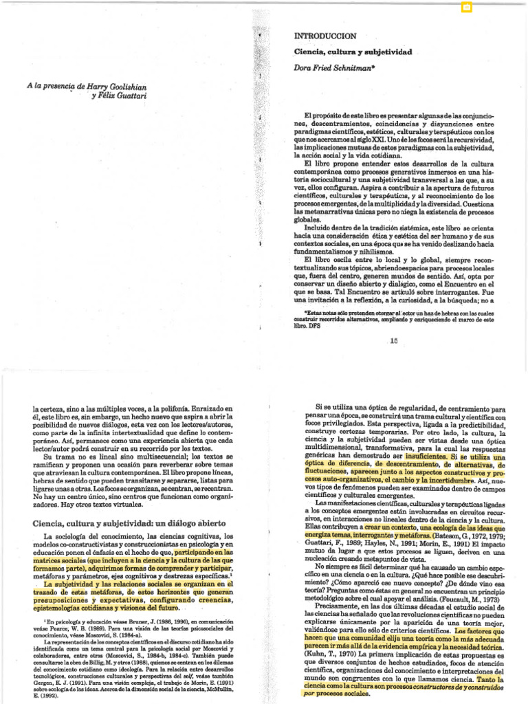 Fried Schnitman | PDF | Conocimiento | Verdad