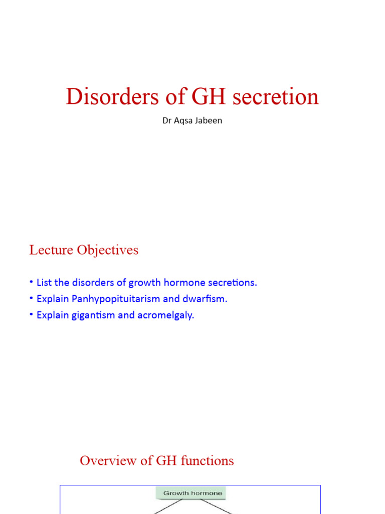 Disorders of GH Secretion | PDF | Insulin Like Growth Factor 1 | Growth ...