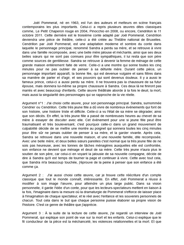 Français - Joël Pommerat | PDF | Cendrillon