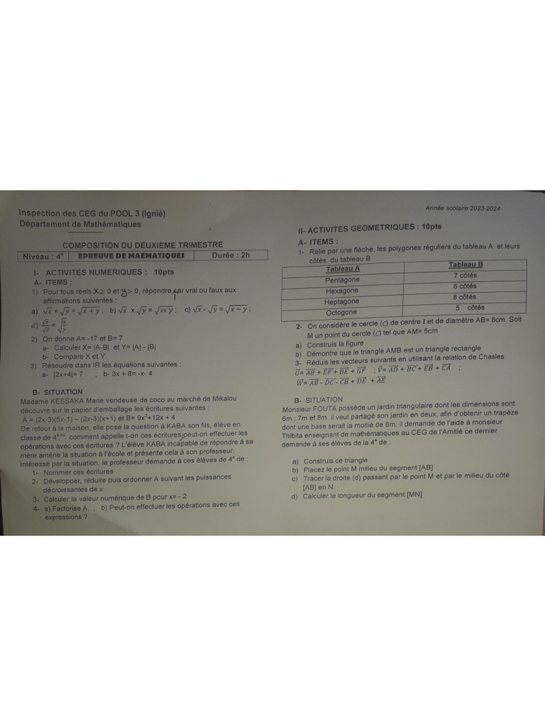 PDF Scanner Composition 2é Trimestre Inspection Kintélé | PDF