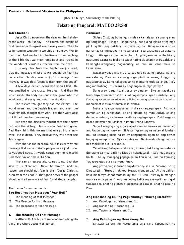 DK Matthew 28 5 8 | PDF