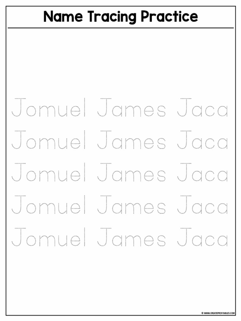 Name - Tracing - Practice A88C 358D 7085 | PDF