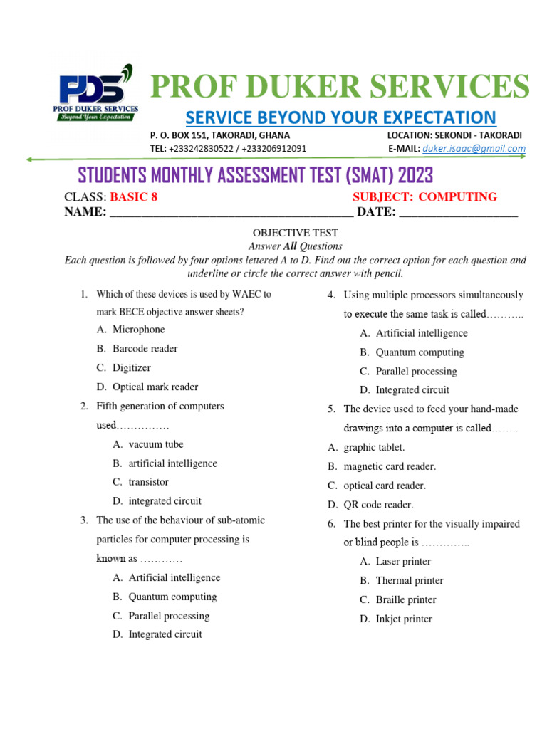 Basic 8 - Computing - Prof Duker | PDF | Image Scanner | Qr Code