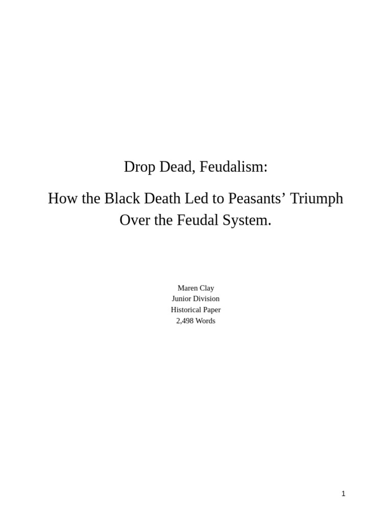 How Black Death Ledto Peasants Triumph Over Feudal System | PDF ...