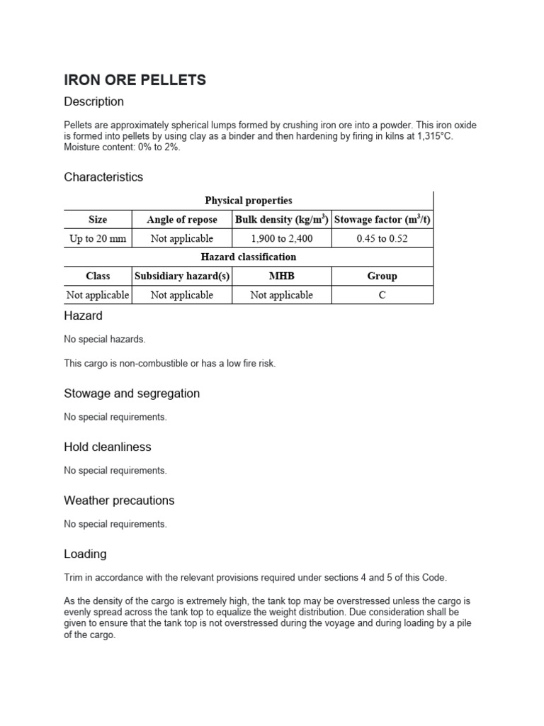 Iron Ore Pellets | PDF