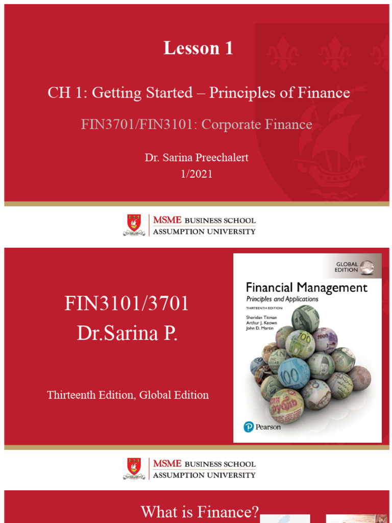 Chapter 1 - Principles of Finance | PDF | Investing | Corporations
