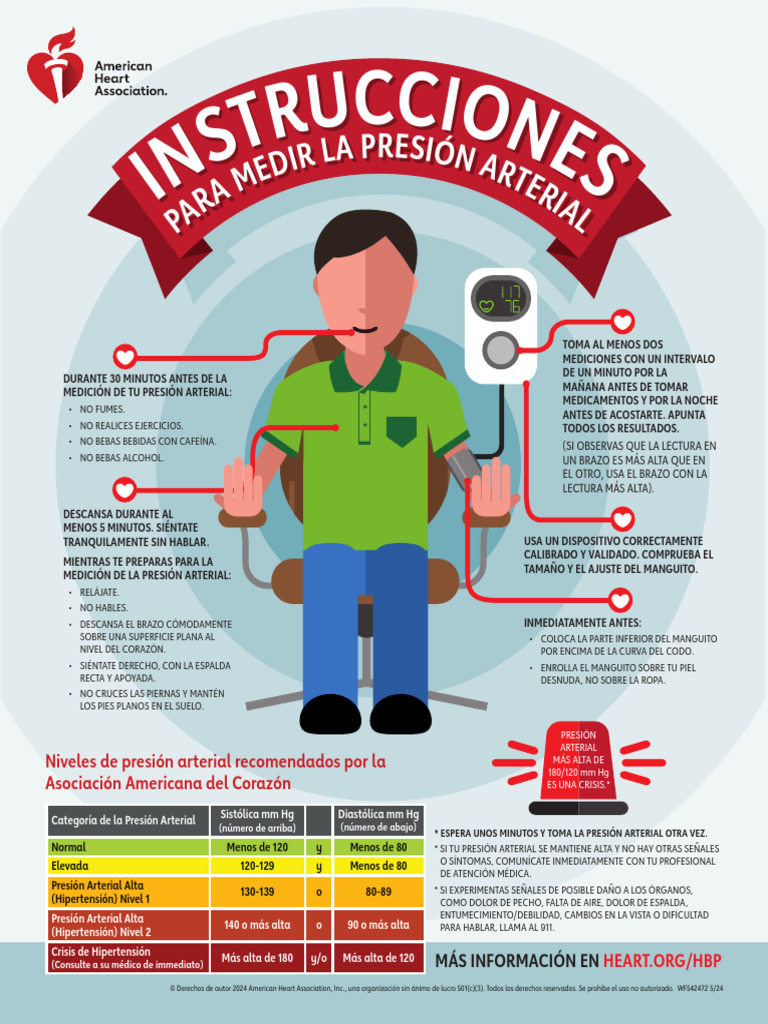 How To Check Blood Pressure Spanish Letter Size | PDF | Presión ...