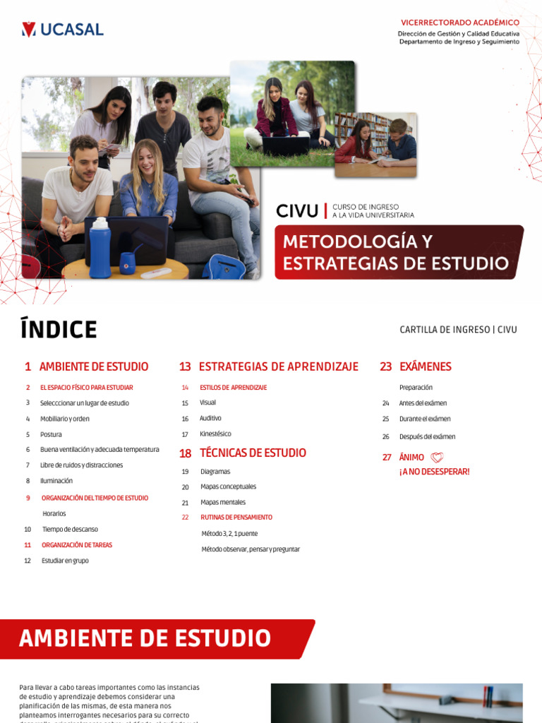 Cartilla CIVU - Metodología | PDF | Aprendizaje | Habilidades de estudio