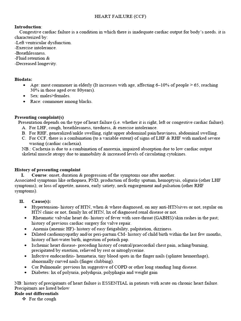 Heart Failure Pdf Heart Failure Heart
