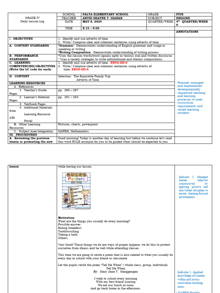 Co1 - English 4 | PDF | Learning | Curriculum