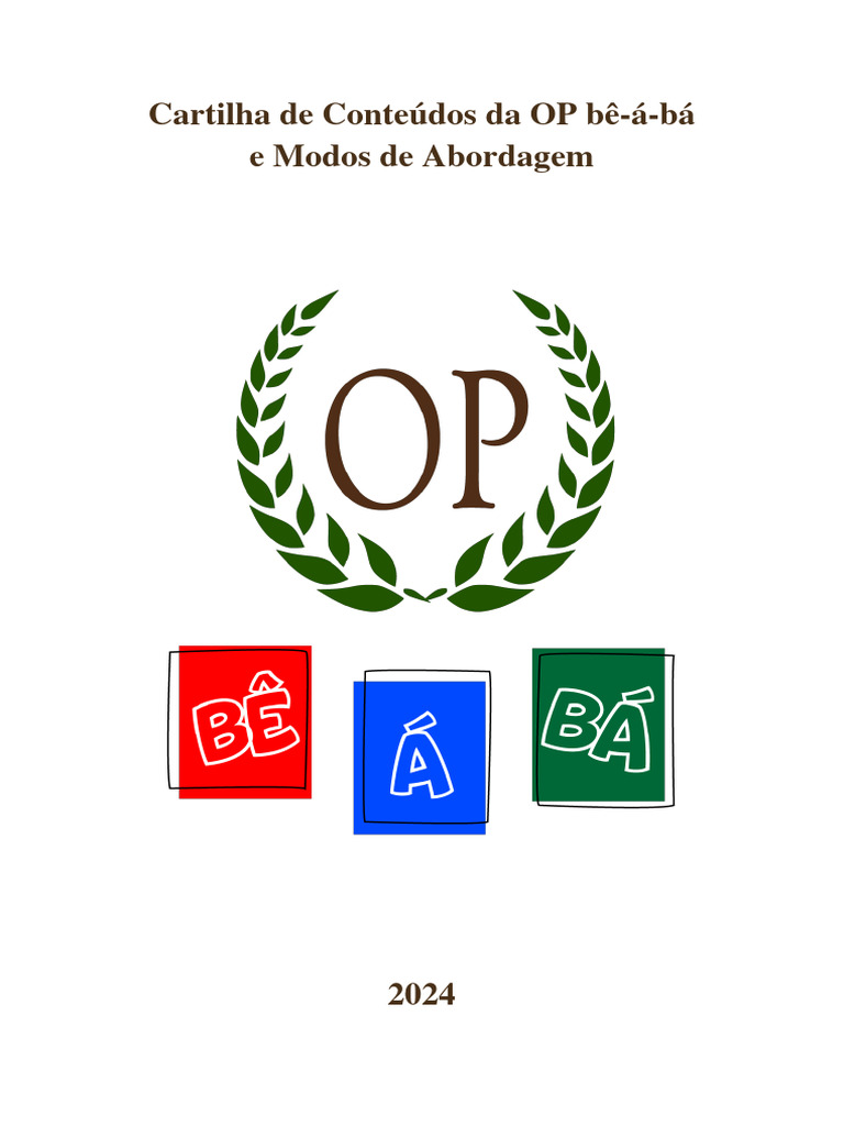 Cartilha de Conteudos Da Op Be A Ba e Modos de Abordagem 2024 | PDF | Palavra | Substantivo