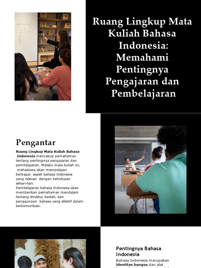 01 Ruang Lingkup Mata Kuliah Bahasa Indonesia Memahami Pentingnya Pengajaran Dan Pembelajaran ...