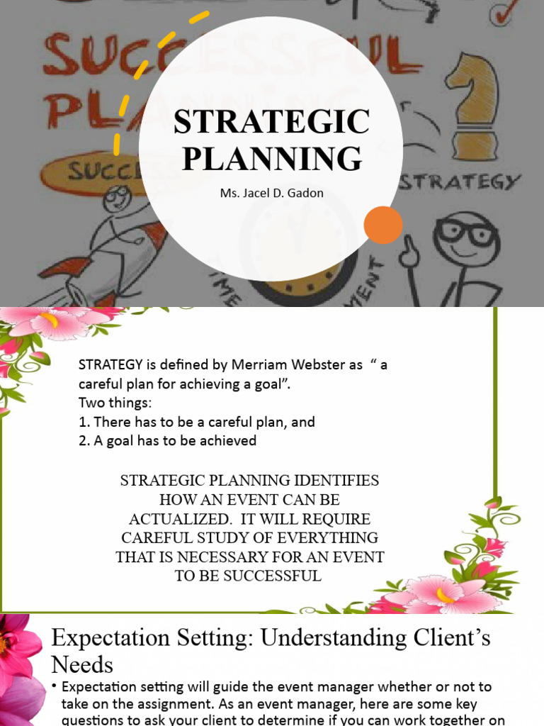 Event MGMT - Strategic Planning-L2 | PDF | Goal | Risk