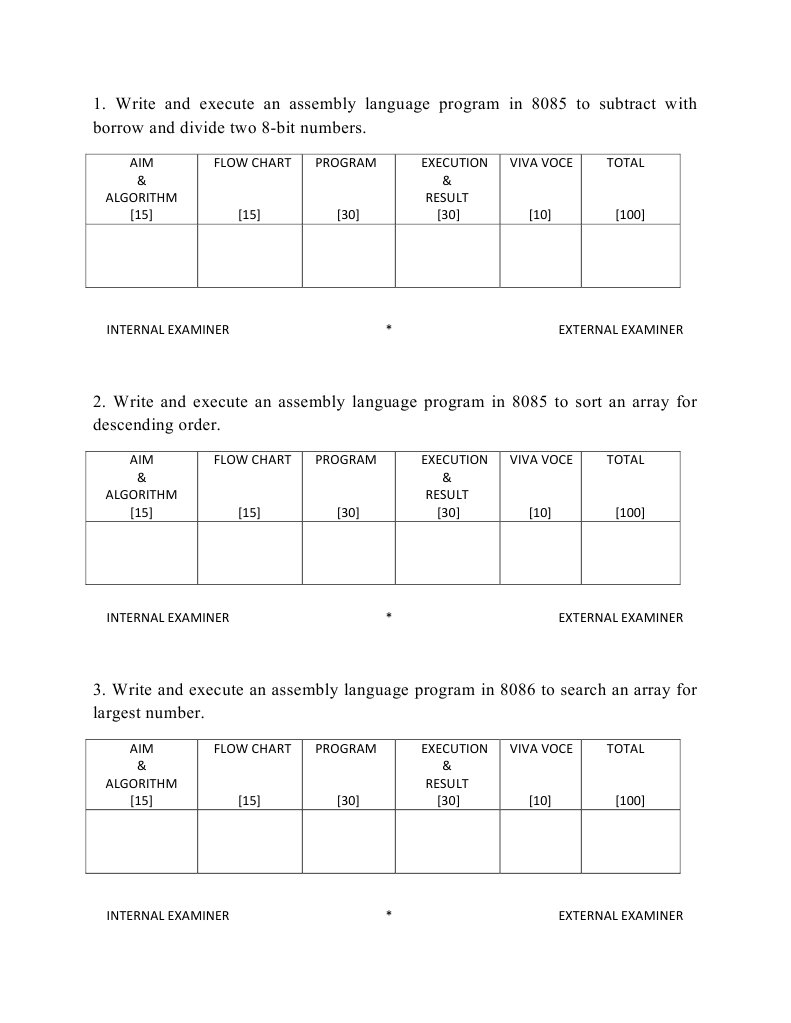 MC Lab QP | PDF | Assembly Language | Bit