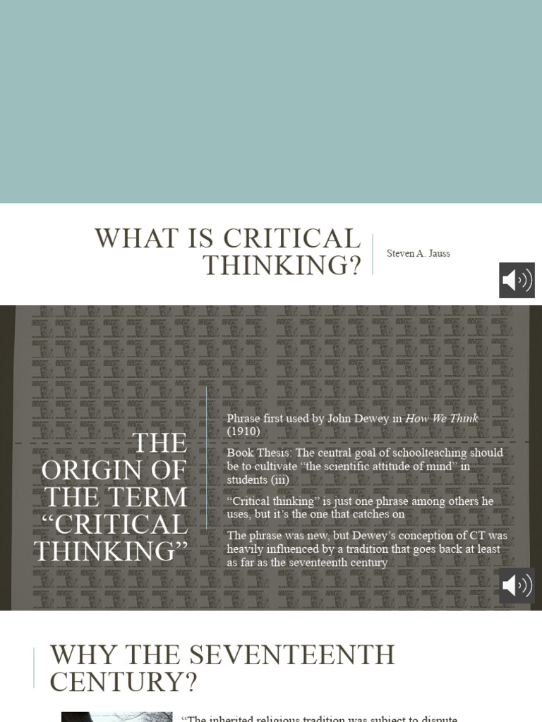 Origins and Evolution of Critical Thinking | PDF | Critical Thinking ...
