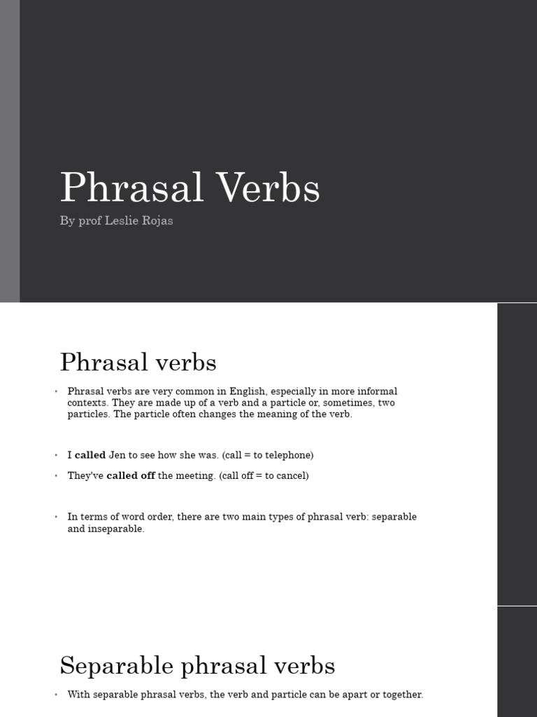 Phrasal Verbs | PDF | Verb | Language Mechanics