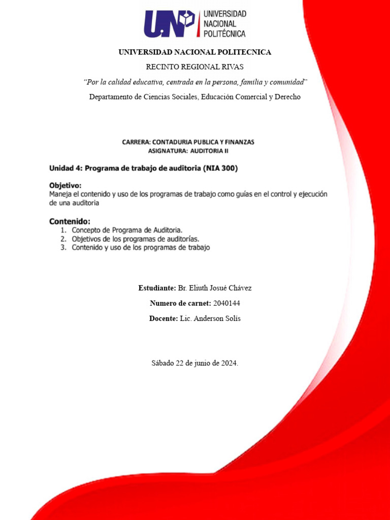 Auditoria Eliuth | PDF | Auditoría | Contabilidad