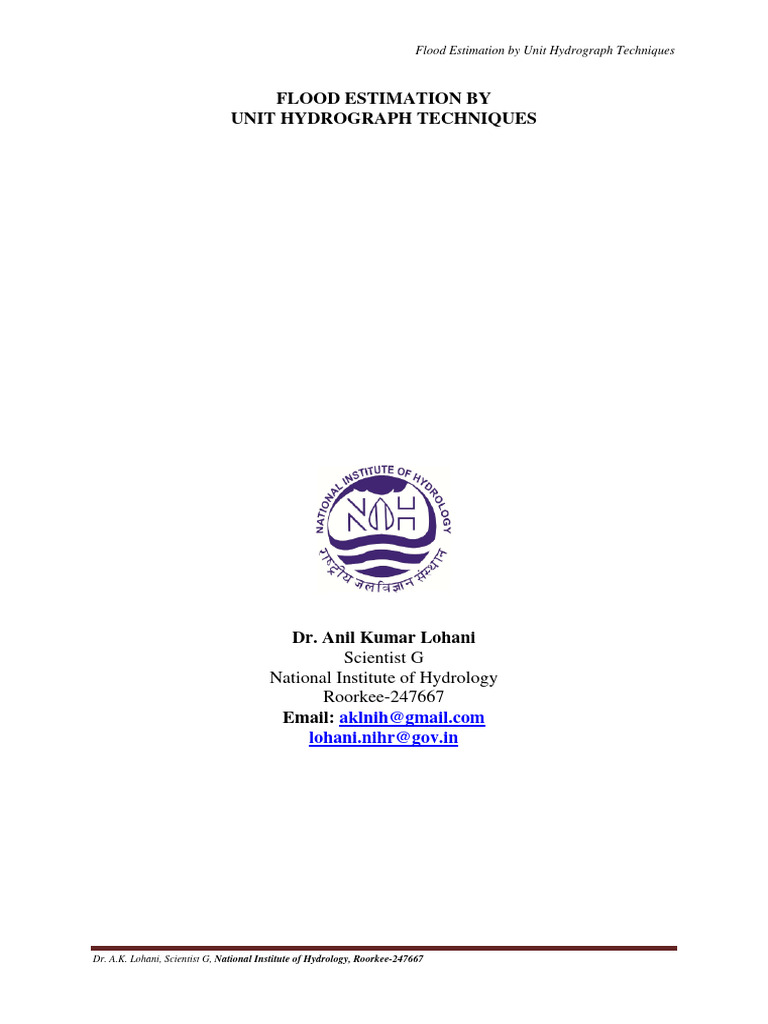 Flood Estimation by UnitHydrographAnalysis | PDF | Drainage Basin | Flood