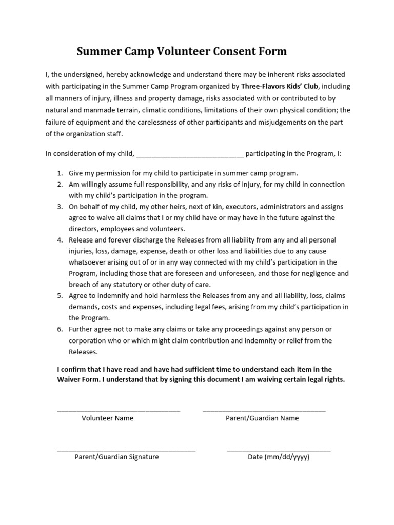 Volunteer Consent Form | PDF