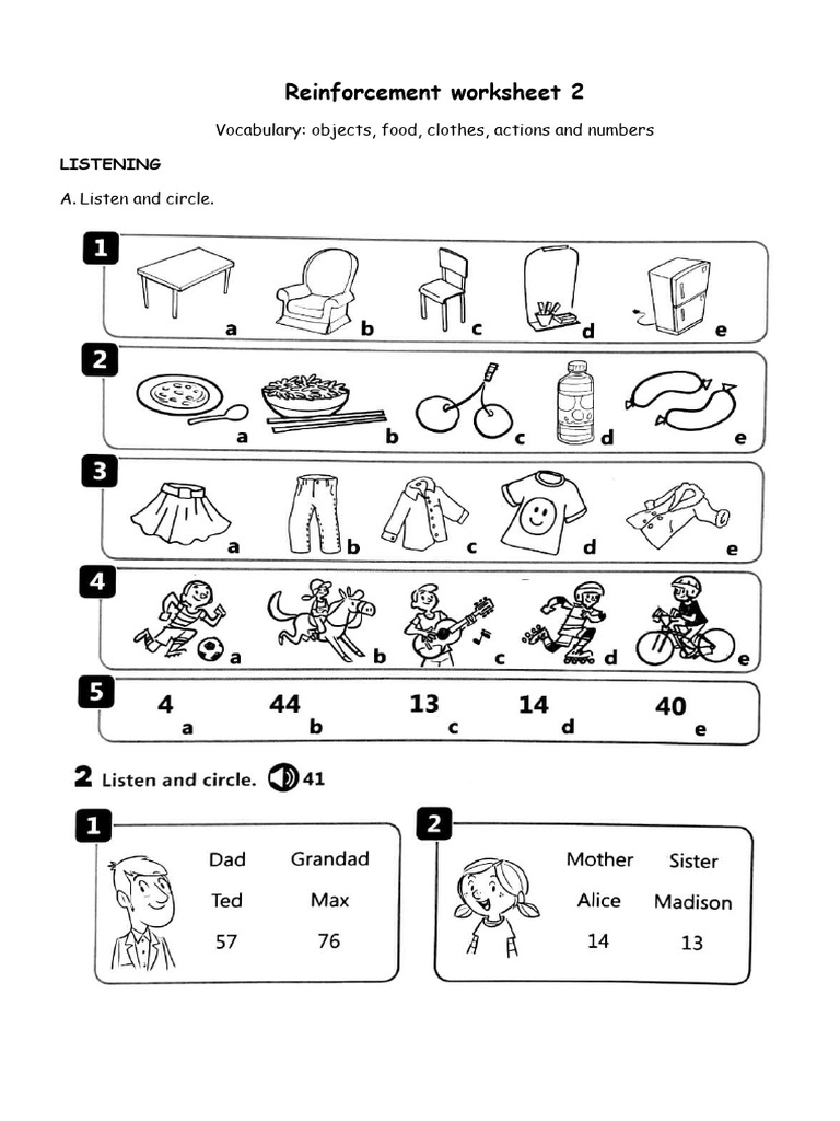 Reinforcement Worksheet for Vocabulary Skills | PDF