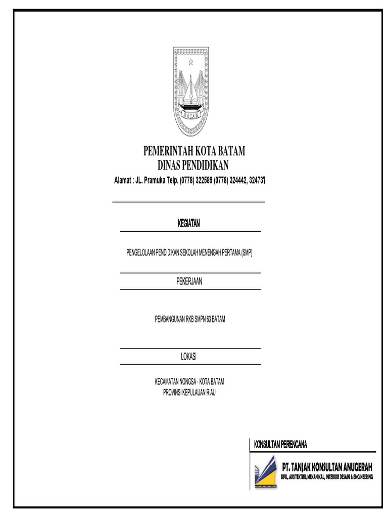 Gambar Rencana Kerja Pemb. RKB SMPN 63 Batam Apbd | PDF | Seni