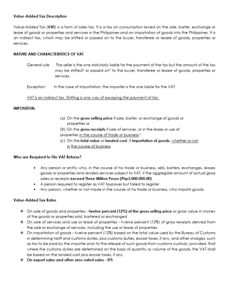 Vat Part 1 | PDF | Value Added Tax | Taxes