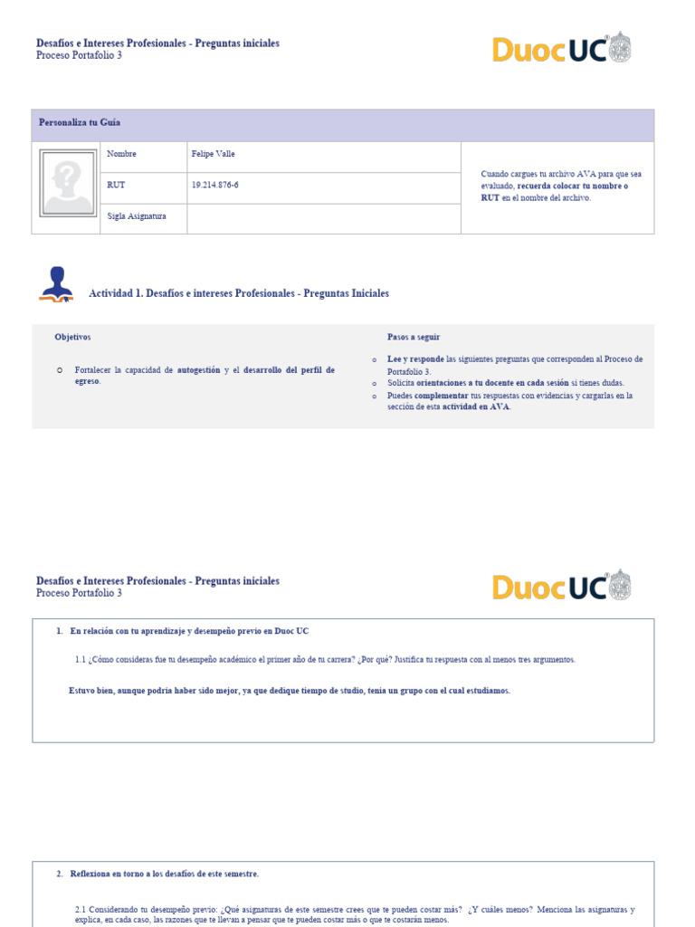 Desafíos e Intereses Profesionales - APP3 - Inicial | PDF | Cognición | Aprendizaje