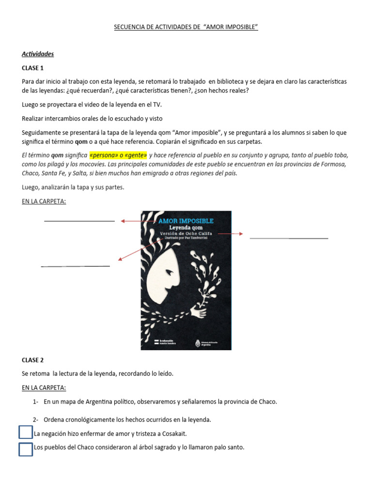Secuencia de Actividades Amor Imposible 5° | PDF | Amor
