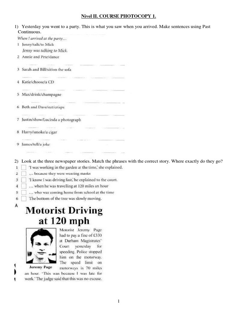 Course Photocopy 1 | PDF | Verb | Language Families