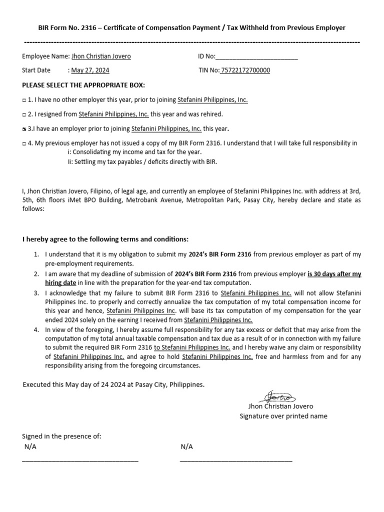 BIR Waiver 2024 | PDF | Taxes | Public Finance