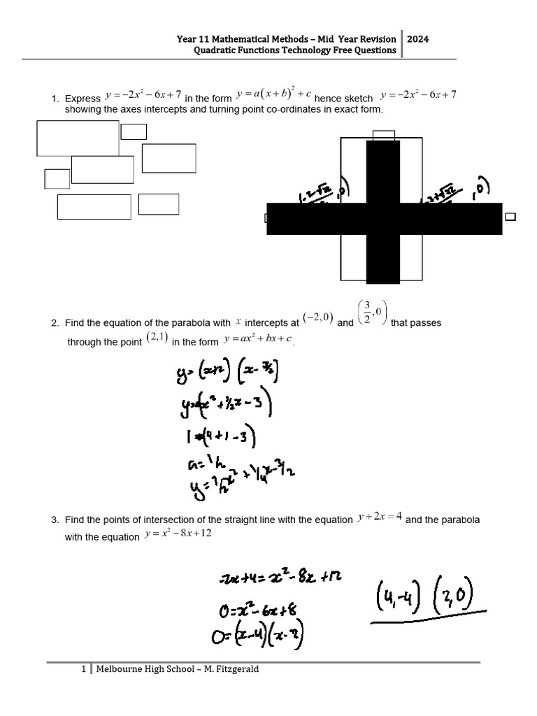 Year 11 Math Revision Guide | PDF