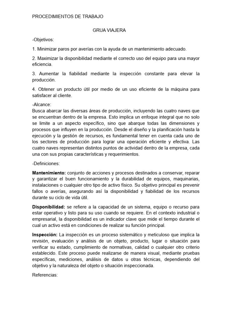 Procedimientos de Trabajo | PDF | Ingeniería de confiabilidad | Business Procedimientos de Trabajo | PDF | Ingeniería de confiabilidad | Business