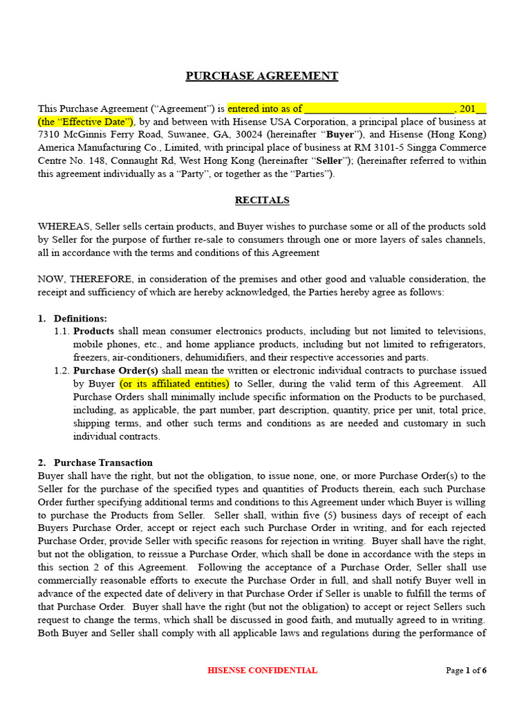 Documento XIII.1 (Purchase Agreement) | PDF | Sales | Value Added Tax