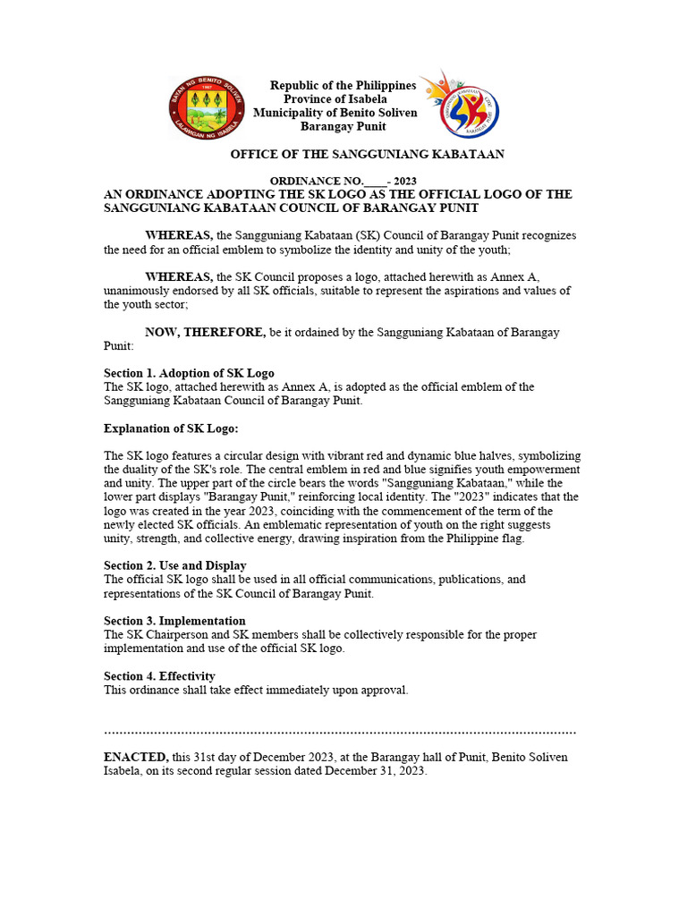 Ordinance Sklogo Skcouncil | PDF | Logos | Symbols
