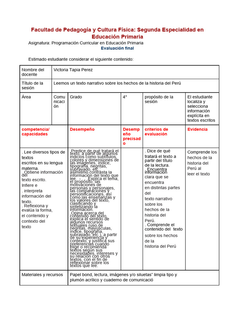 P5 - Sesion de Aprendizaje | PDF | Educación primaria | Aprendizaje