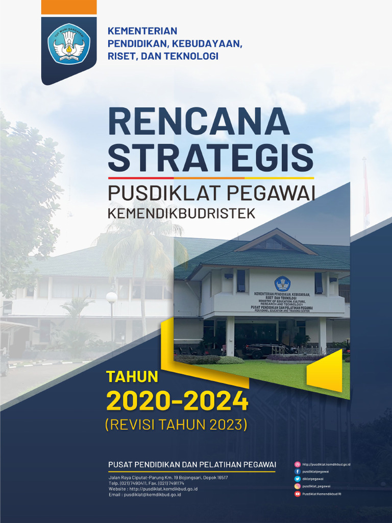 Revisi Renstra Pusdiklat Kemendikbudristek Pegawai 2020 2024 Rev FINAL Cover | PDF