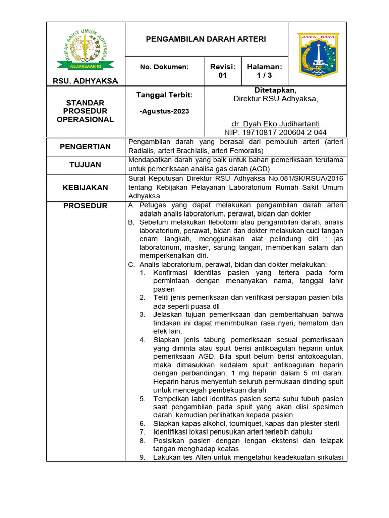 Pengambilan Darah Arteri | PDF | Sains & Matematika