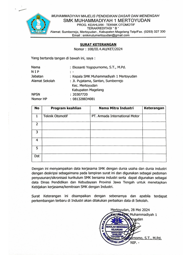 Surat Keterangan Keterlibatan Dudi | PDF