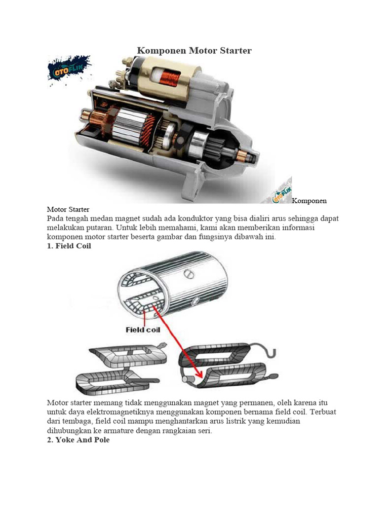 Komponen Utama Motor Starter dan Fungsinya | PDF | Sains & Matematika