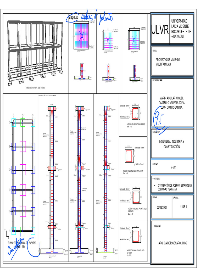 Planos de Columnas y Zapatas Estructurales | PDF | edificio | Diseño ...