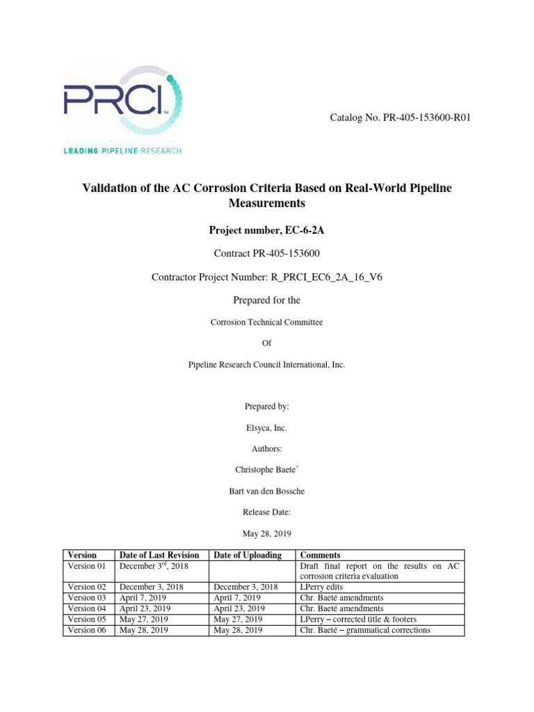 Validation of The AC Corrosion Criteria Based On Real-World Pipeline Measurements | PDF ...