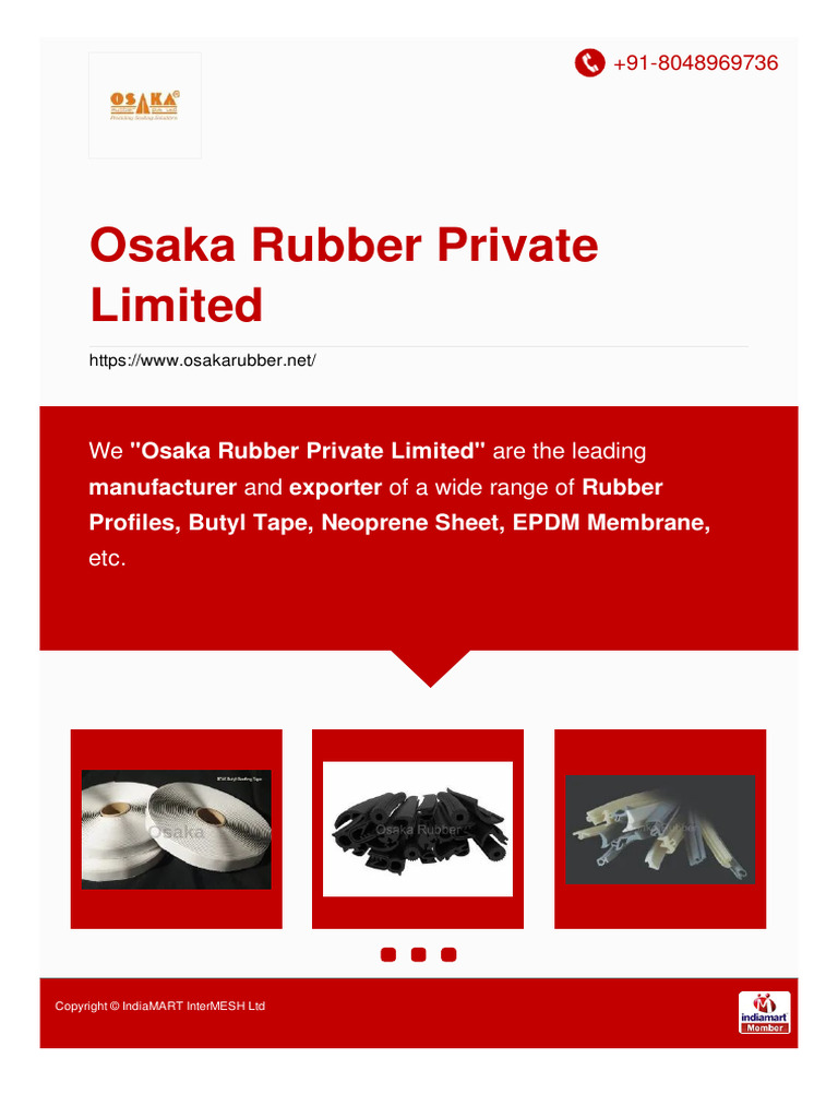 Osaka Rubber Private Limited | PDF | Silicone | Natural Rubber