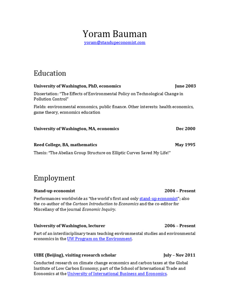 Contoh CV-2012 | PDF | Economics | Microeconomics