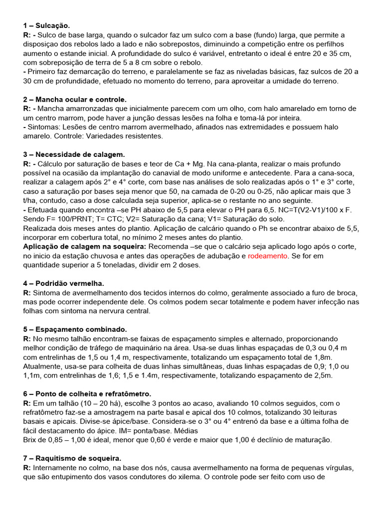 Manejo e Cultivo da Cana-de-Açúcar | PDF | Agricultura | Irrigação