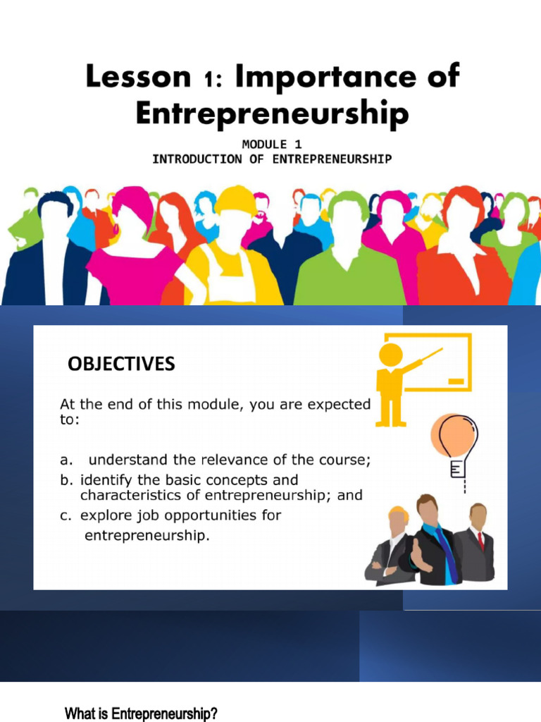 Lesson 1 Relevance of Entrep | PDF | Entrepreneurship | Financial Economics