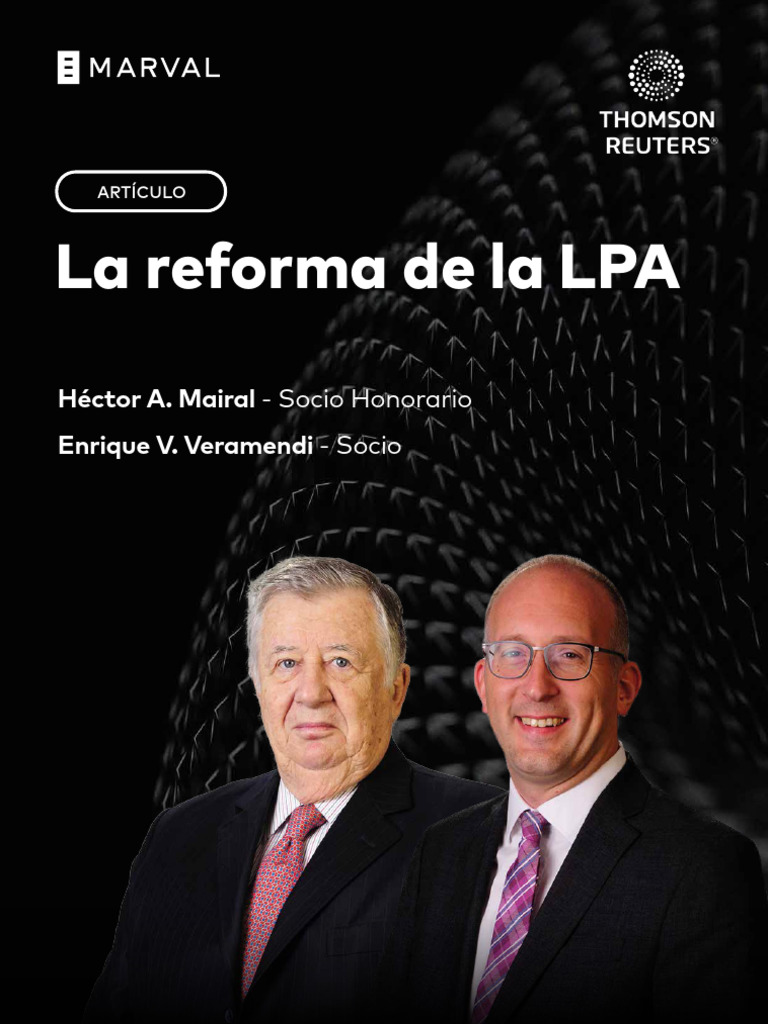 La Reforma de La LPA Marval O Farrell Mairal 1721258014 | PDF | Caso de ...